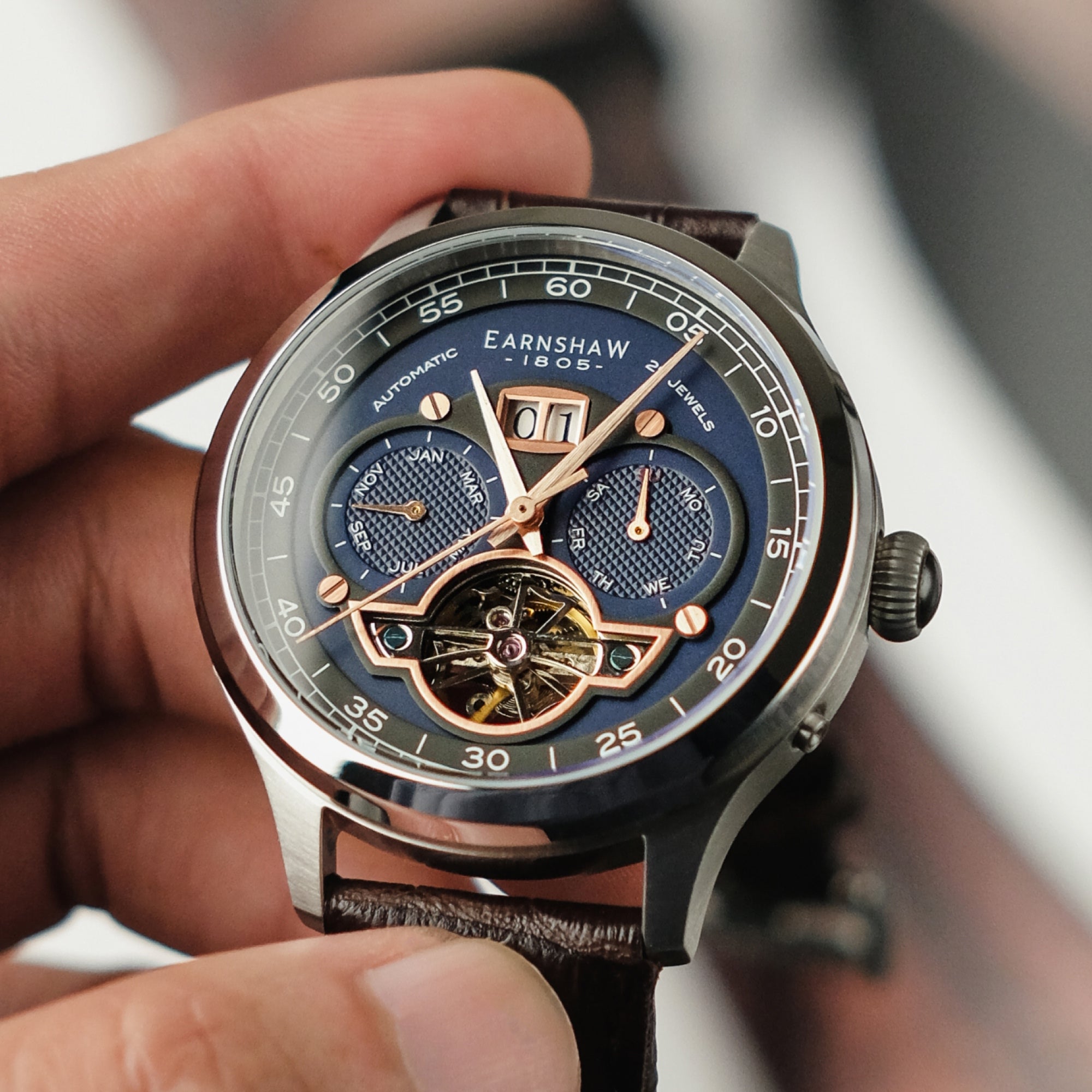 Ghost Grey | Baron Grand Date Calendar Open Heart Automatic – Thomas ...
